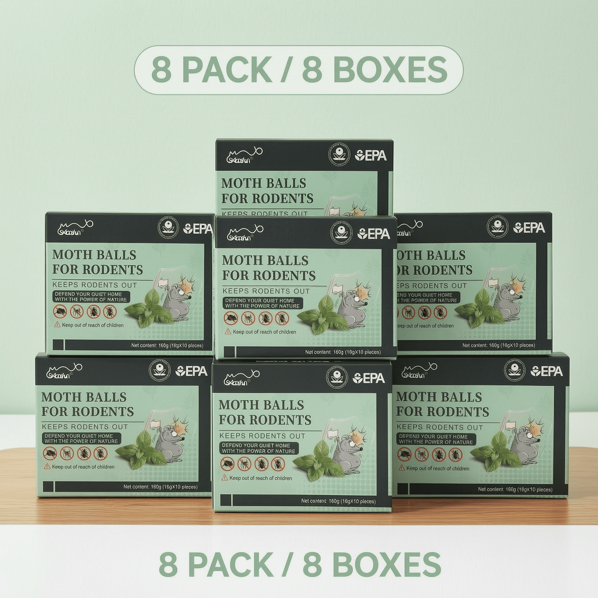 Moth Balls 10 Pack - Peppermint Oil Natural Rodent & Pest Repellent for ...