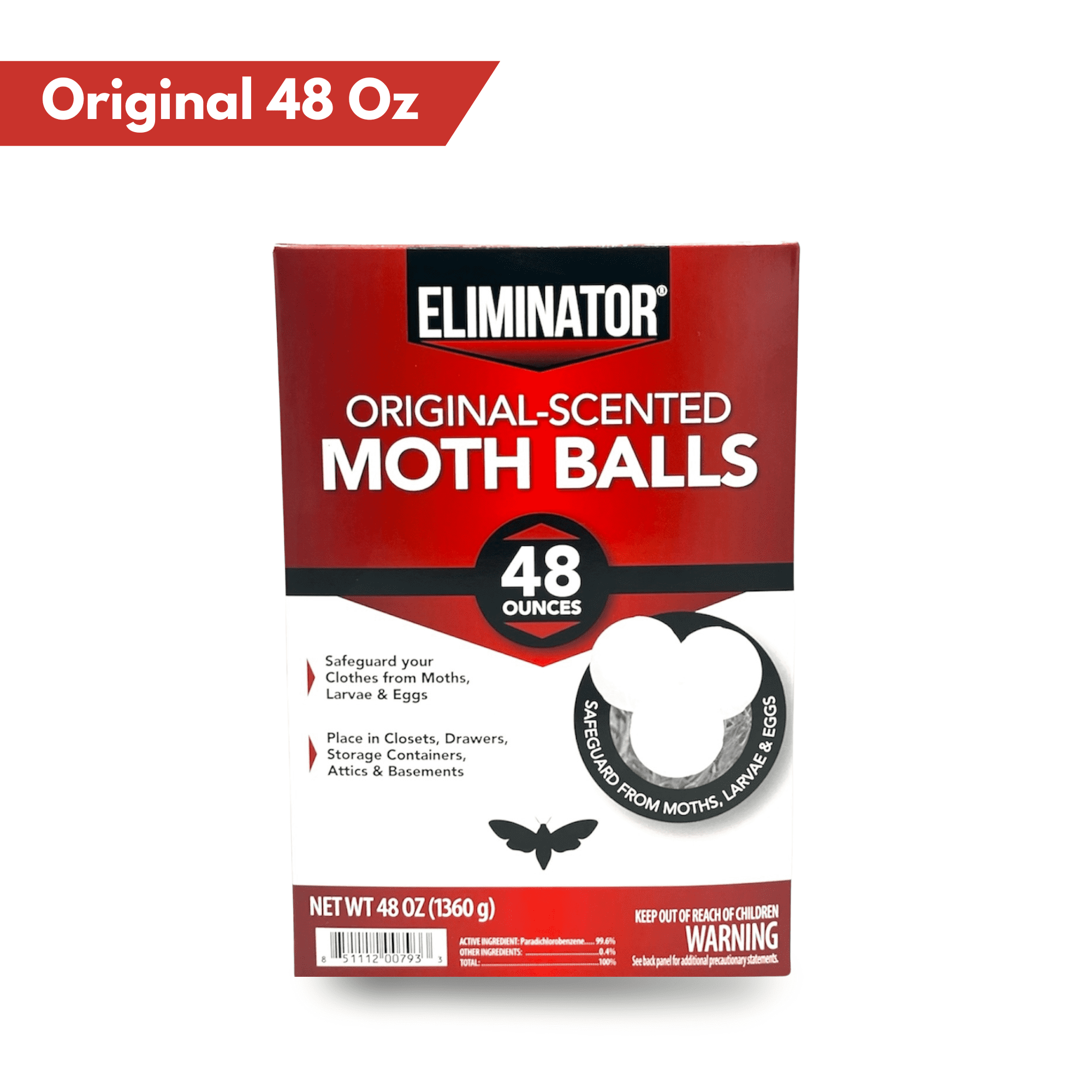Eliminator Moth Balls, Original Scent, 48 oz, Clothing and Fabric ...