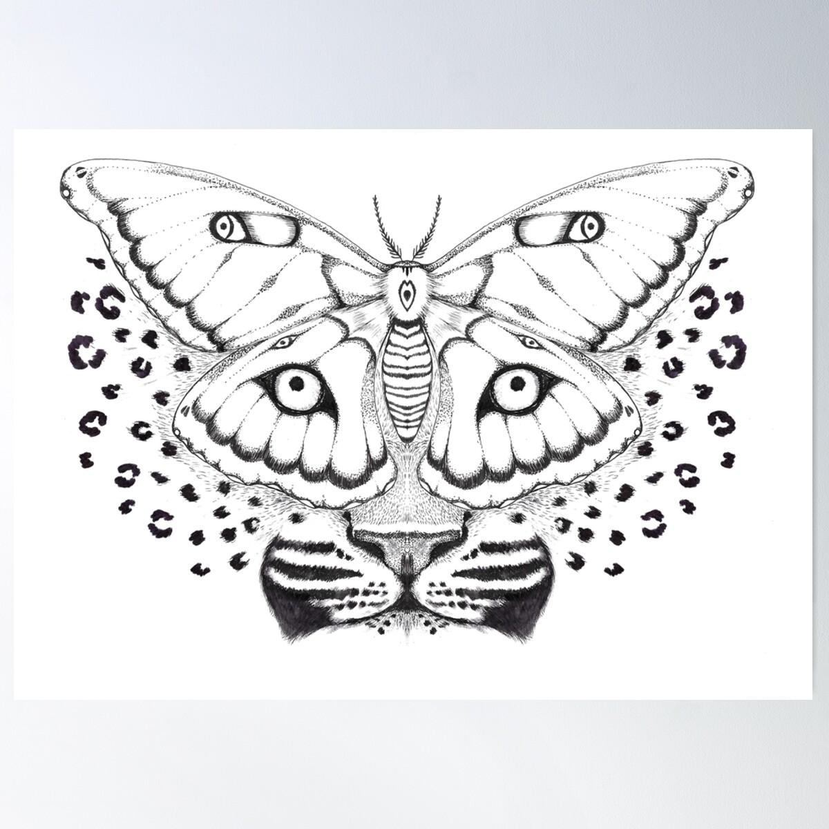 Moth Jaguar Poster Wall Art, Modern Wall Decor For Living Room Bedroom ...