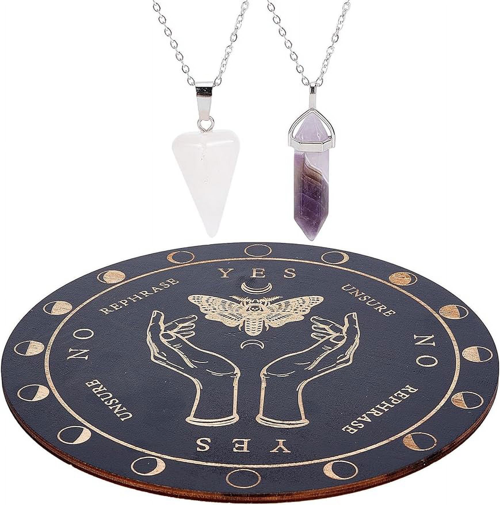 Moth Pendulum Board Set Wooden Witch Altar Board Carved Board Dowsing ...