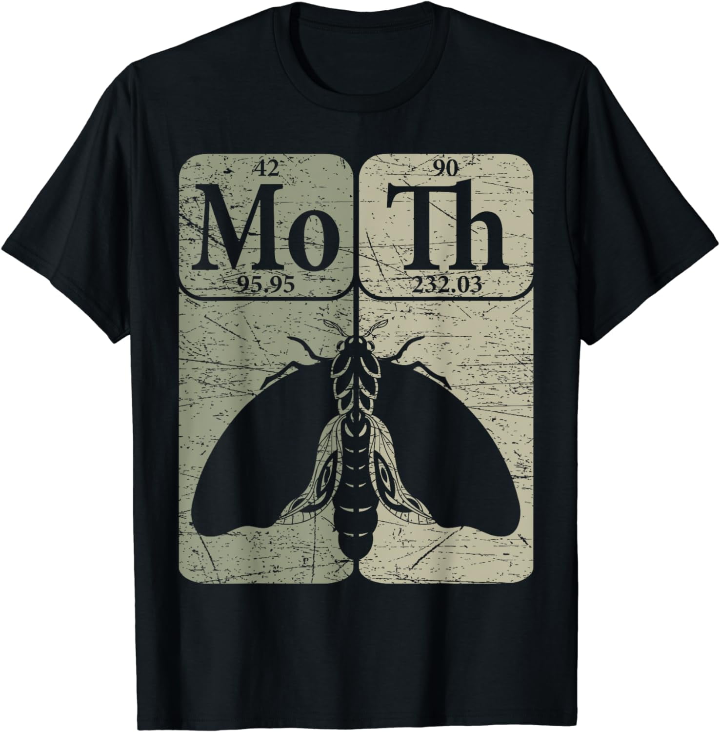 Moth Periodic Table Elements Entomologist Retro Lepidoptera T-Shirt ...