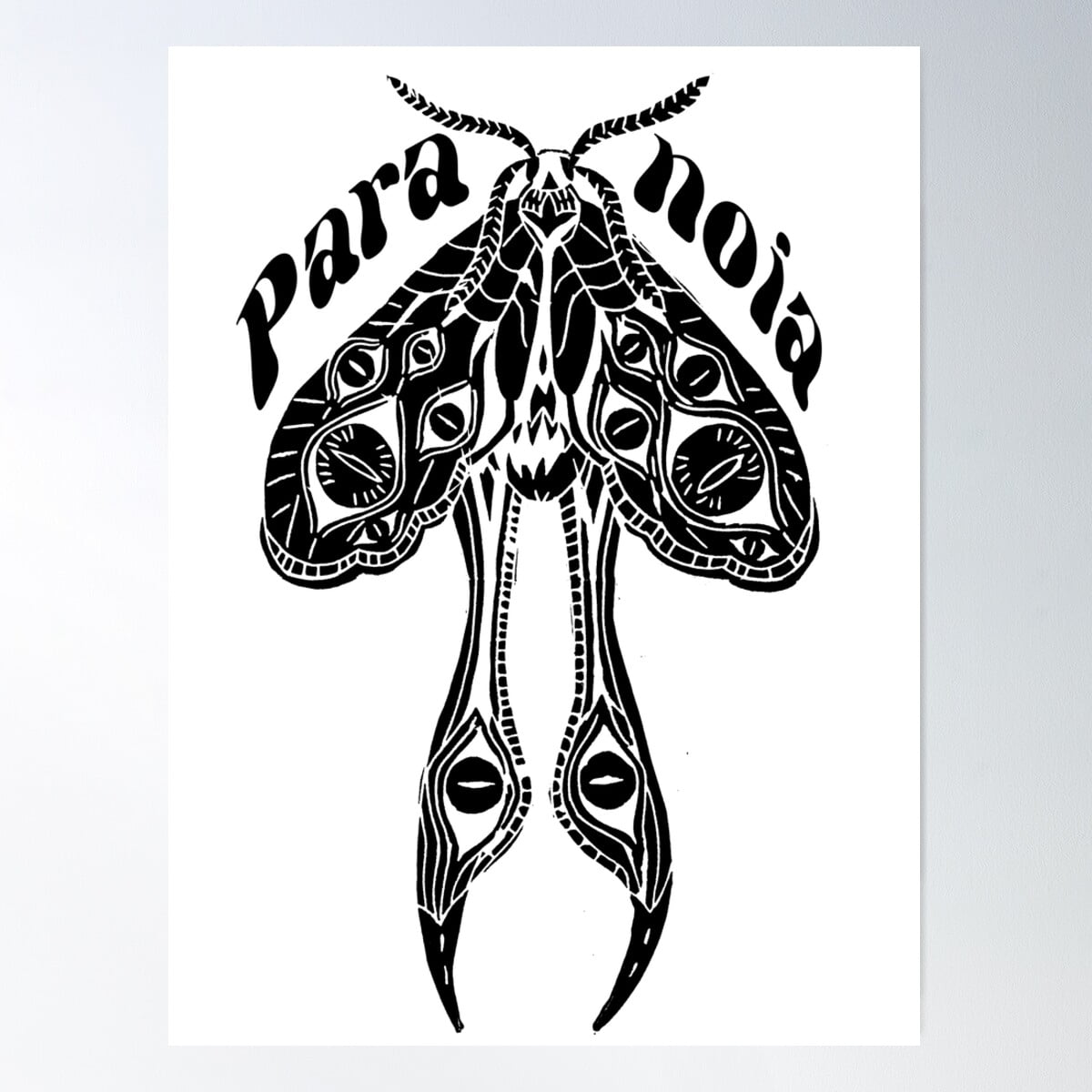 Moth Print Design Poster Wall Art, Modern Wall Decor For Living Room ...