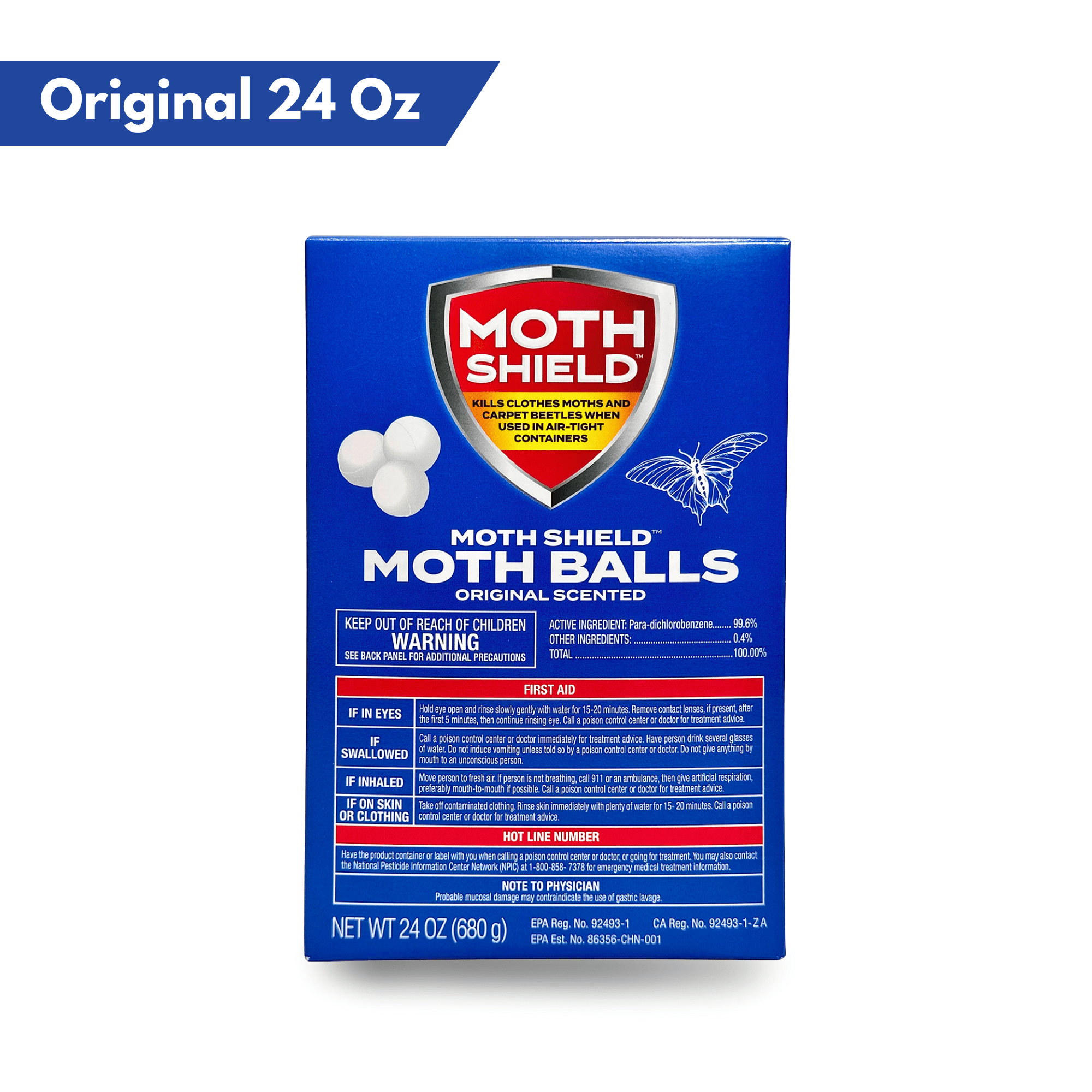 Moth Shield Moth Balls for Pest Control, Original Scented, 24oz ...