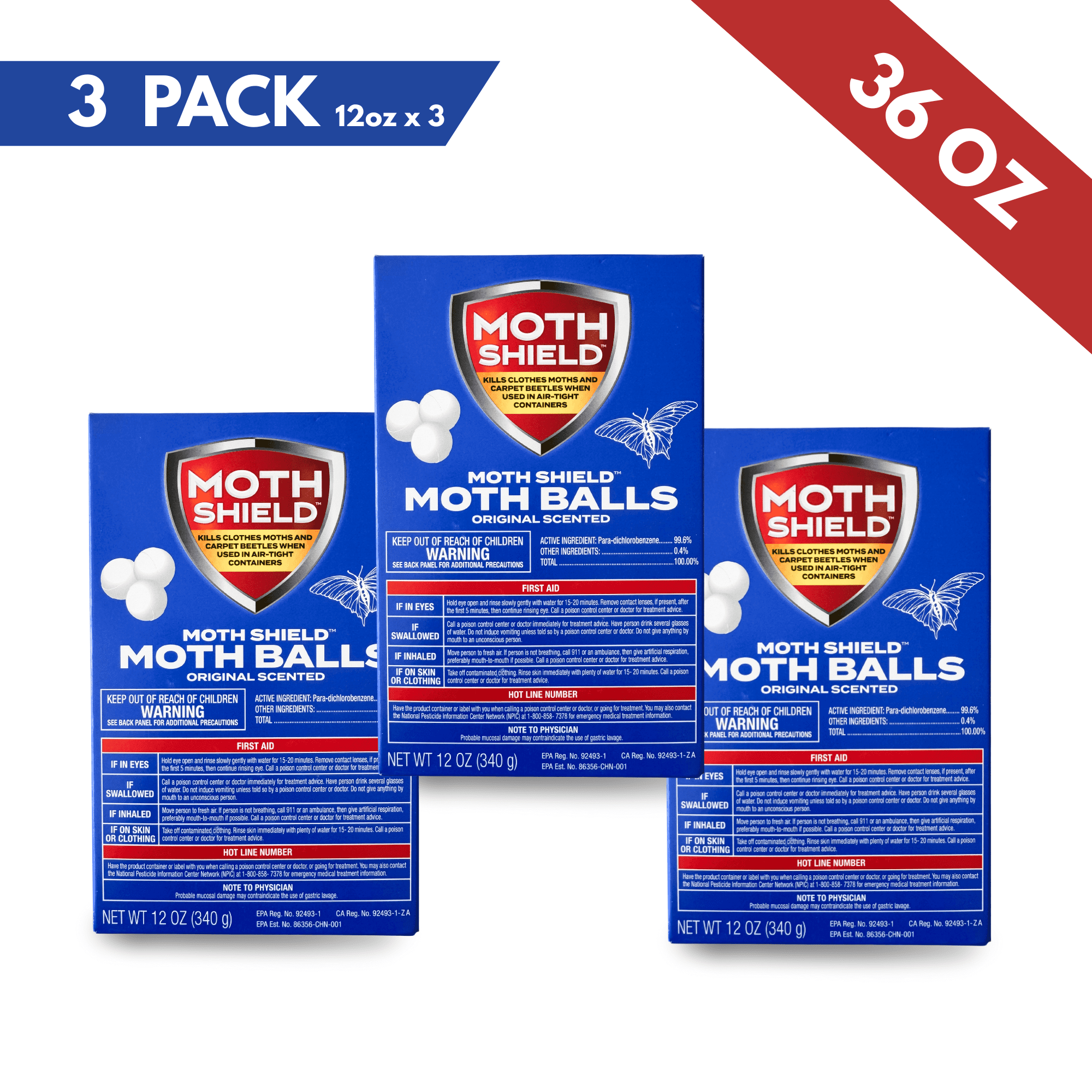 Moth Shield Moth Balls 12 oz., 3 pk., Original Scented - Walmart.com