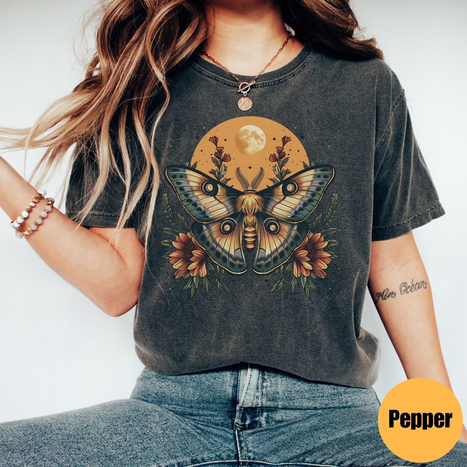 Moth Shirt, Luna Moth, Witchy Shirt, Goblincore Shirt, Celestial Shirt ...