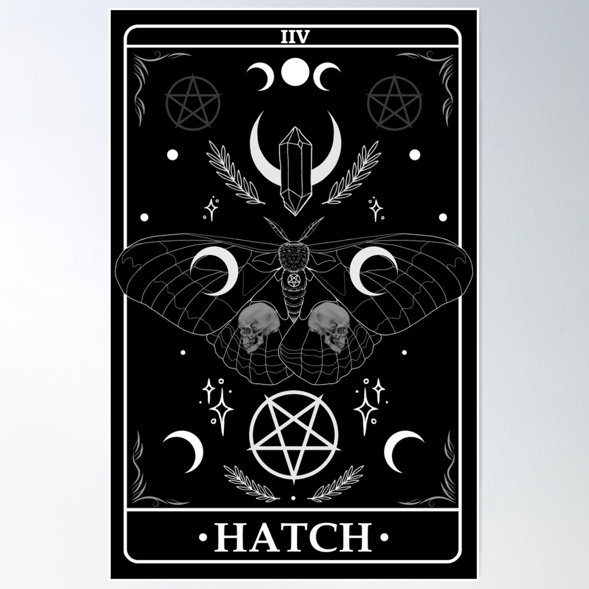 Moth Tarot Poster Wall Art, Modern Wall Decor For Living Room Bedroom ...