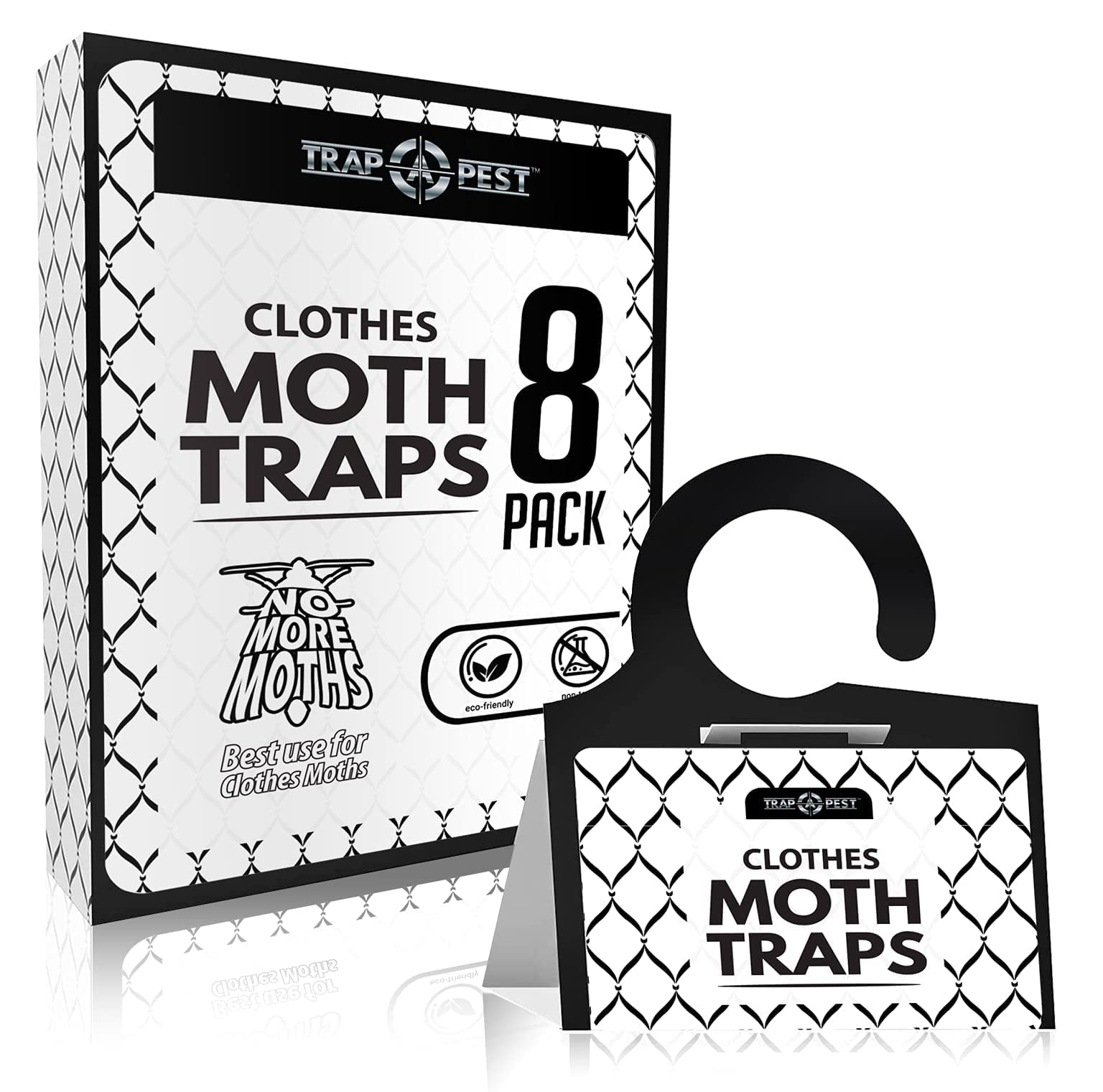 Moth Traps for Clothing, 8 Count Pheromone Attractant Sticky Pads, Non ...