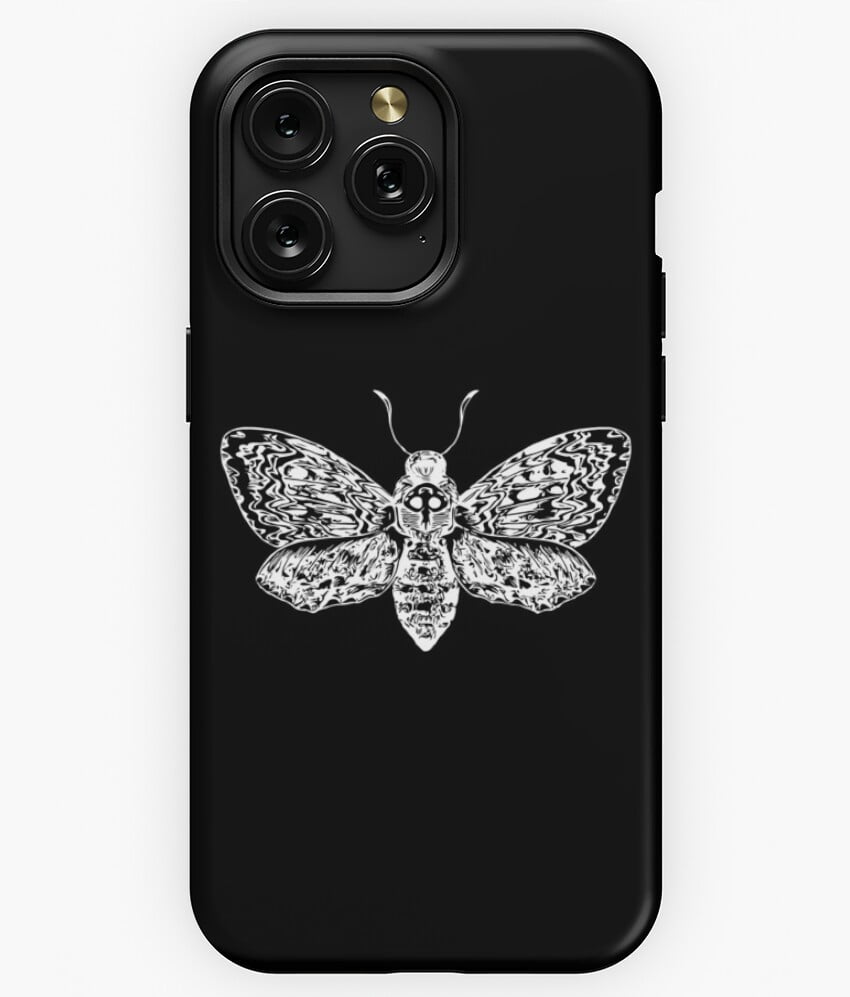 Moth White Minimalist Insect Art Design G2201 Phone Case for iPhone17 ...
