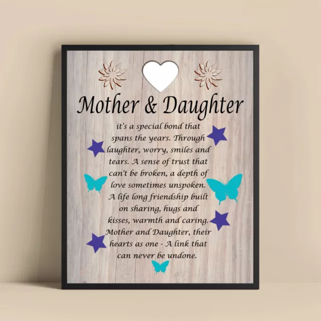 Mother And Daughter Print Daughter & Mom Quote Art Family Wall Decor ...