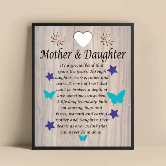 Mother And Daughter Print Daughter & Mom Quote Art Family Wall Decor ...