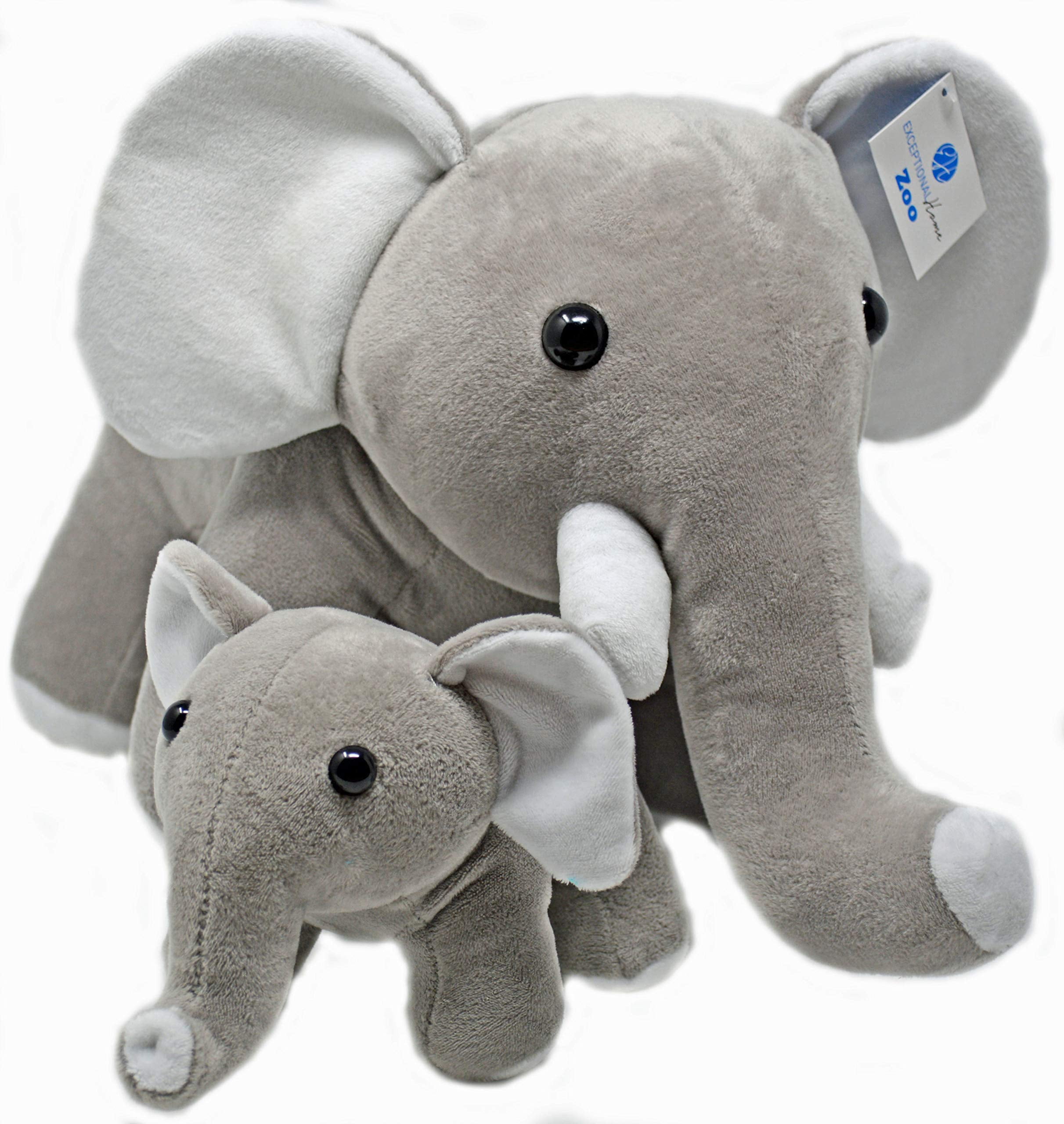 Mother & Baby Elephant Plush Set | Super Soft Stuffed Elephant | Cute ...
