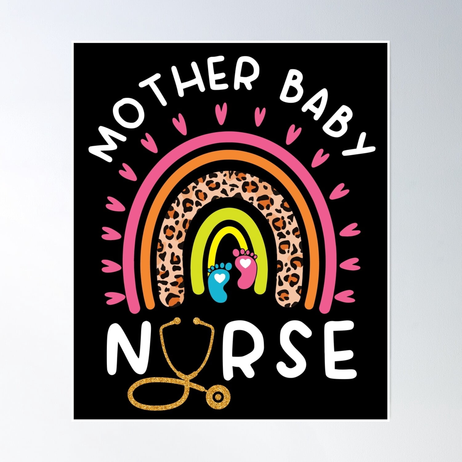Mother Baby Nurse For Postpartum Nursing Student Poster Wall Art ...