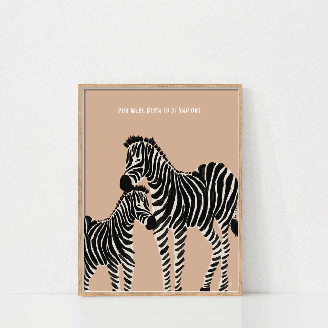 Mother Baby Zebra Poster For Nursery Decor Shower Neutral Wildlife Wall ...