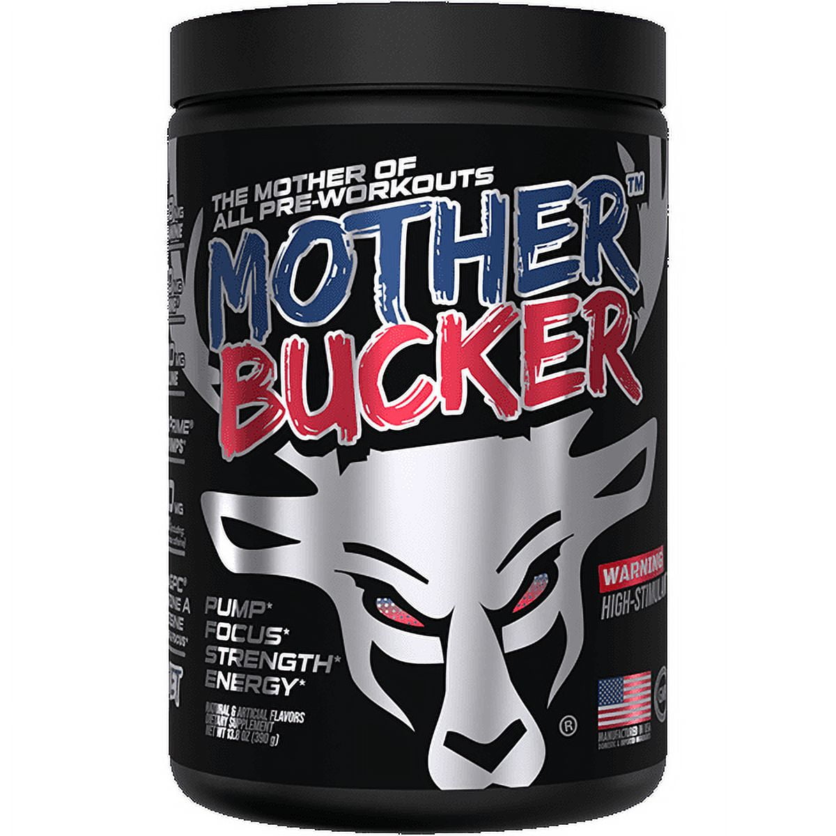 Bucked Up Mother Bucker Pre-Workout, High Stimulant Formula, 300mg ...