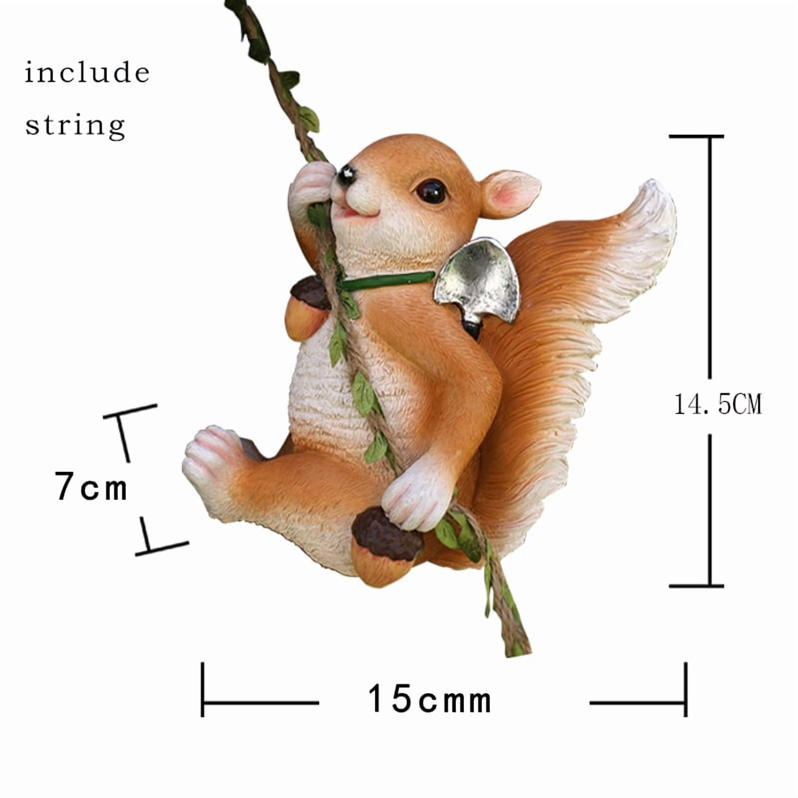 Mother Child Squirrel Resin Hanging Swing Ornament, Outdoor Garden ...