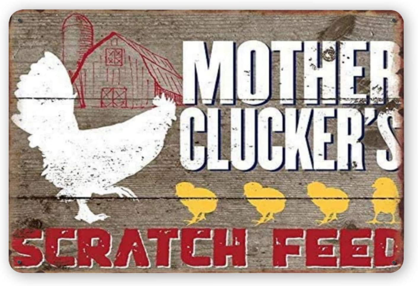 Mother Clucker¡¯s Scratch Feed Vintage Metal Aluminum Signs, Retro Art ...