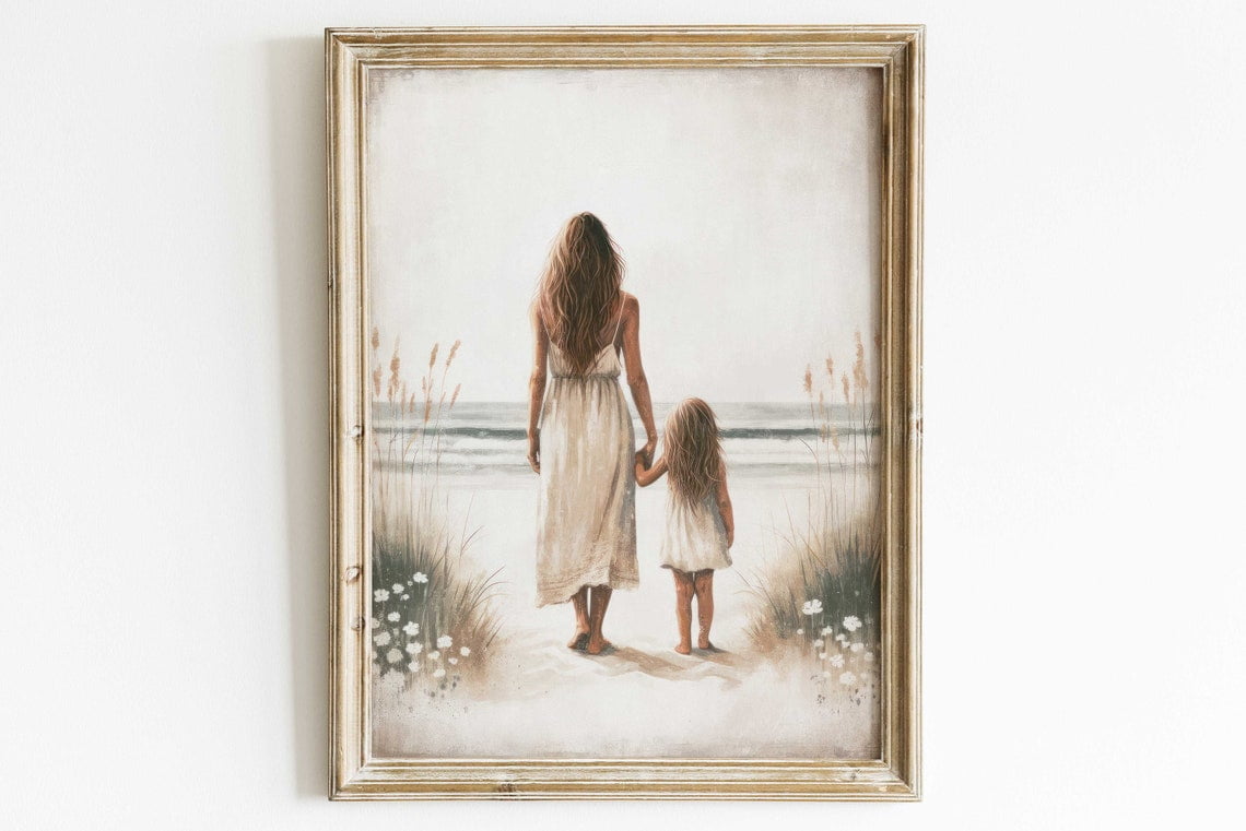 Mother & Daughter Art, Mother Daughter Wall Art, Family Wall Art, Mom ...