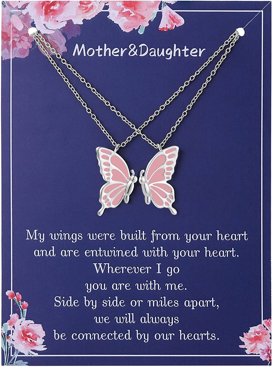 Mother Daughter Butterfly Necklaces, Matching Mommy and Me Butterfly ...