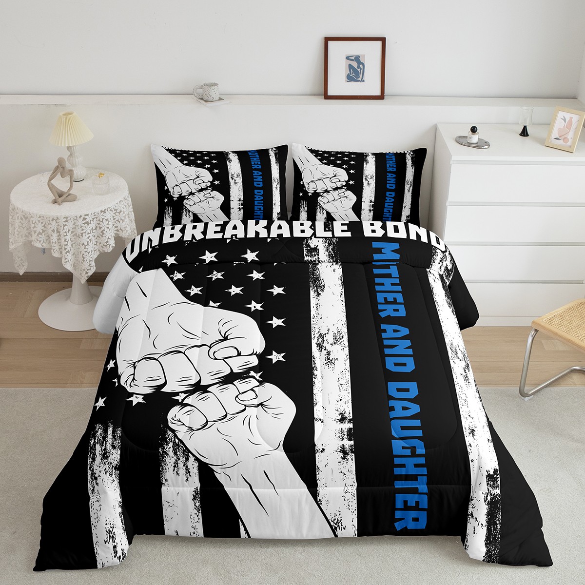 Mother and Daughter Comforter Set Daughter Gifts From Mom,American Flag ...