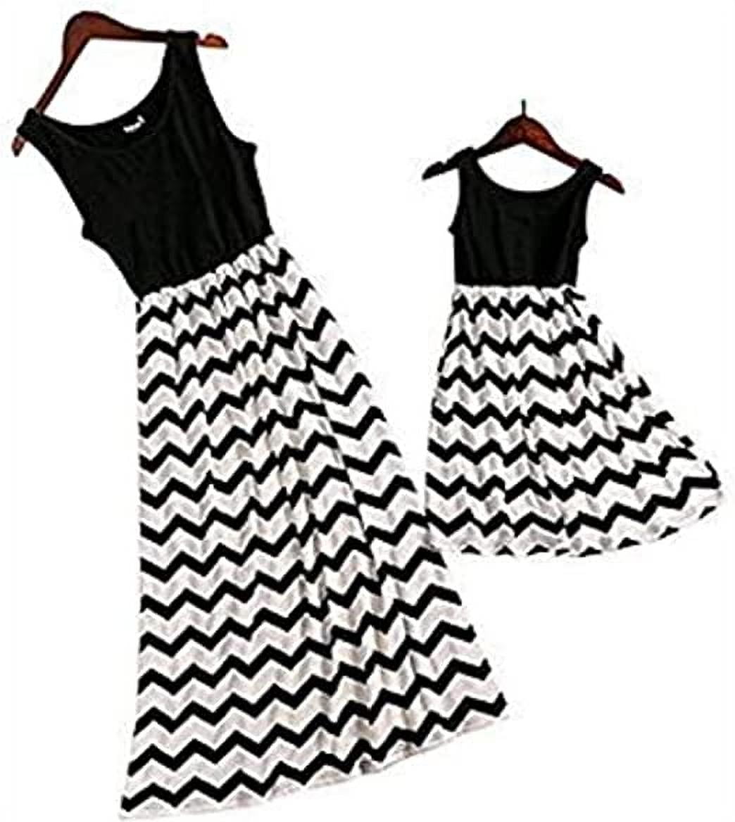 Mother Daughter Dresses Family Matching Outfits Stripe Sleeveless ...