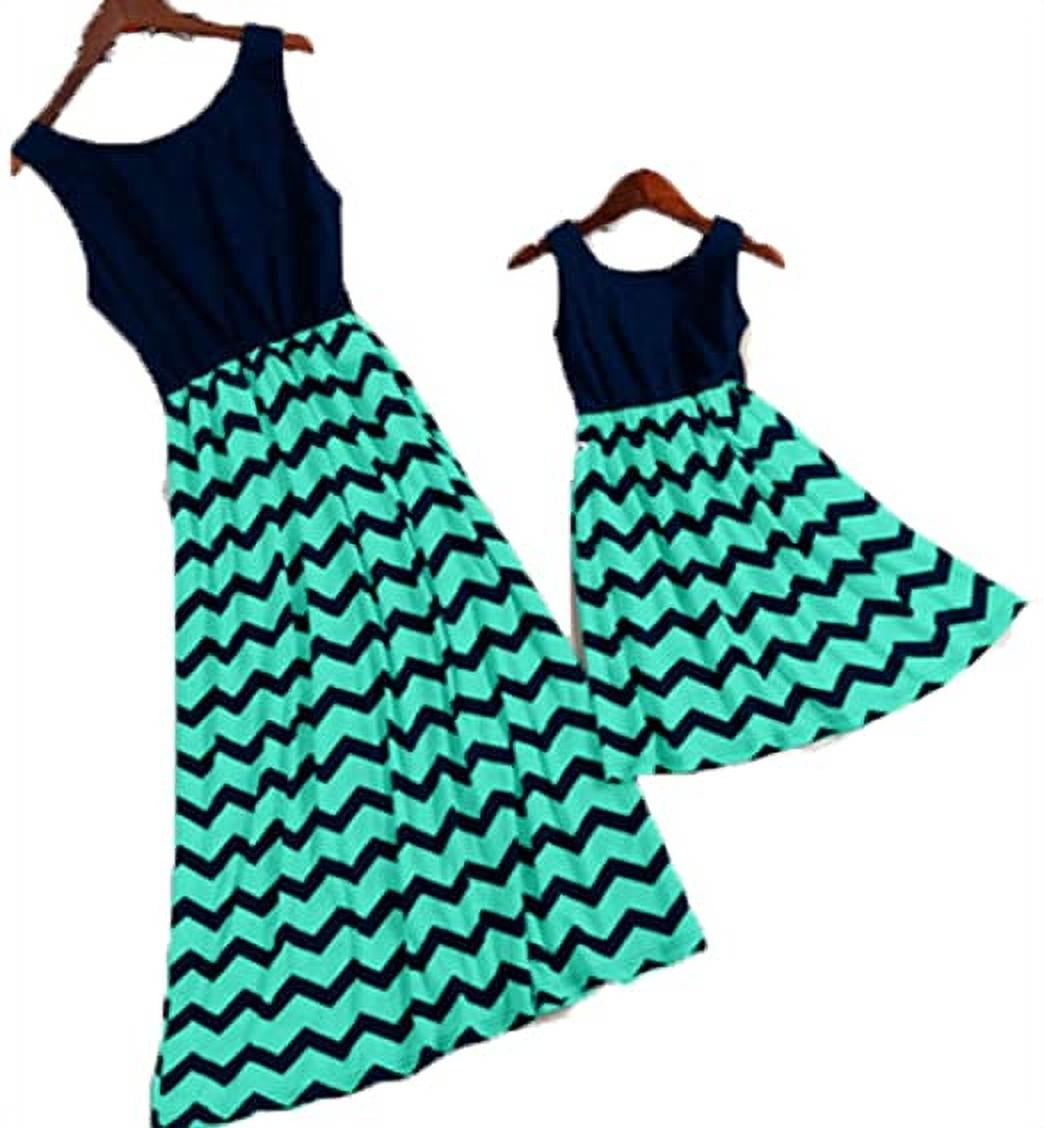 Mother Daughter Dresses Family Matching Outfits Stripe Sleeveless ...