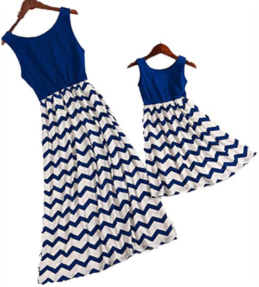 Mother Daughter Dresses Family Matching Outfits Stripe Sleeveless ...
