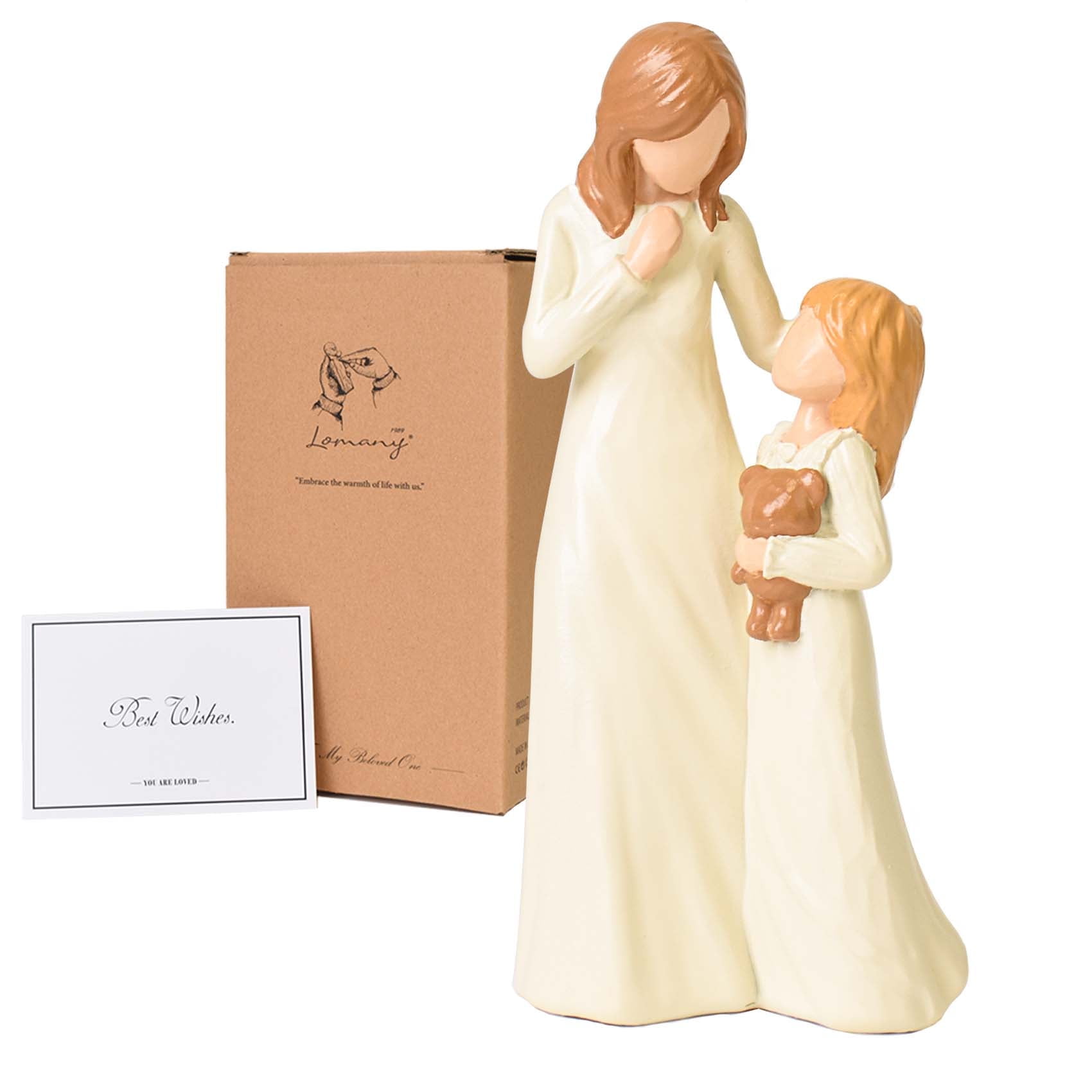 Mother Daughter Statue Gift for Mom - Elegant Resin Sculpture, Home ...