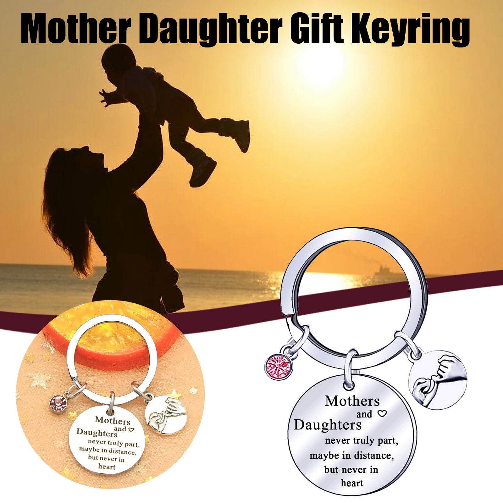 Mother Daughter Keychain Gift Heartfelt Engraved Stainless Steel Key ...