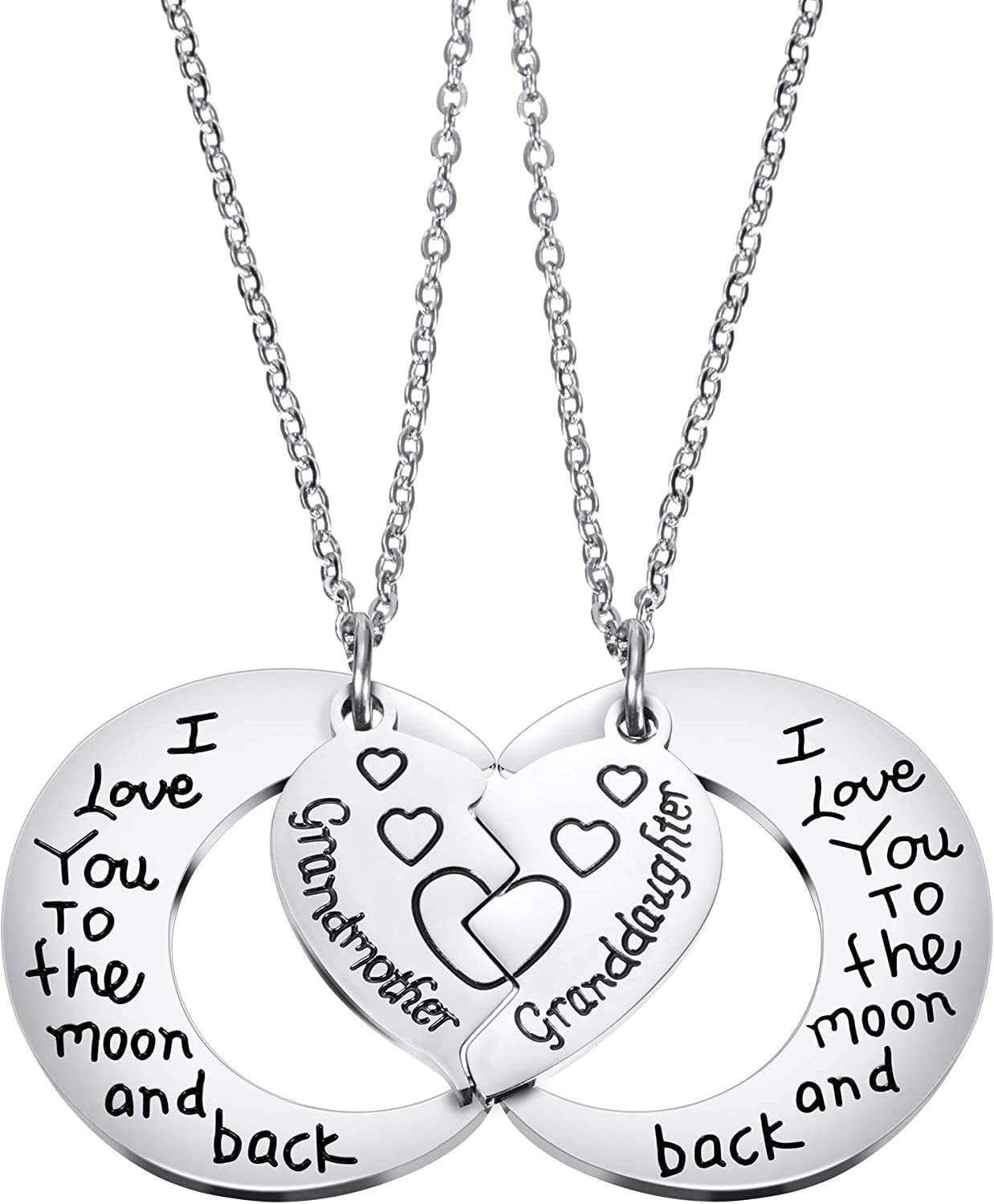 Vorkoi Mother Daughter Necklace Set, I Love You to the Moon and Back ...