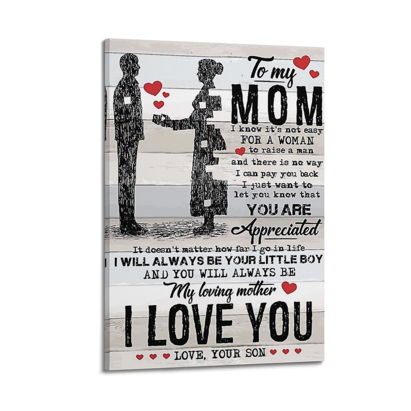 Mother Daughter Sentimental Wall Art To My Mom Heartfelt Message Canvas ...