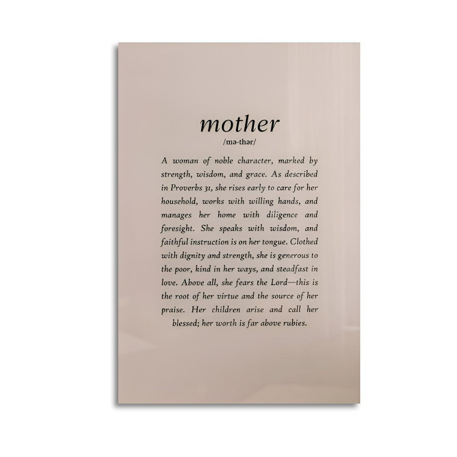 Mother Definition Print, Printable Christian Wall Art for Mom, Proverbs ...