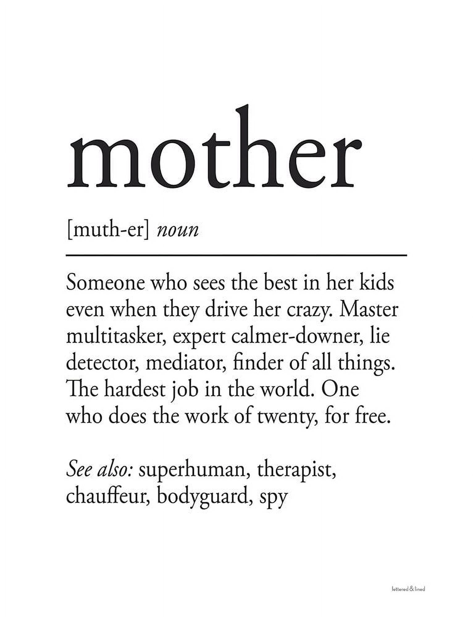 Mother Definition by Lettered and Lined (18 x 24) - Walmart.com