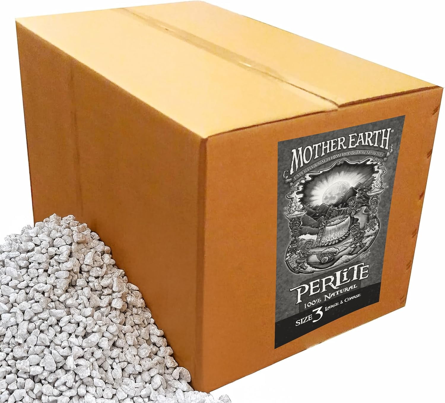 Mother Earth Perlite Natural, Size 3 Large and Coarse - Multiple Quart ...