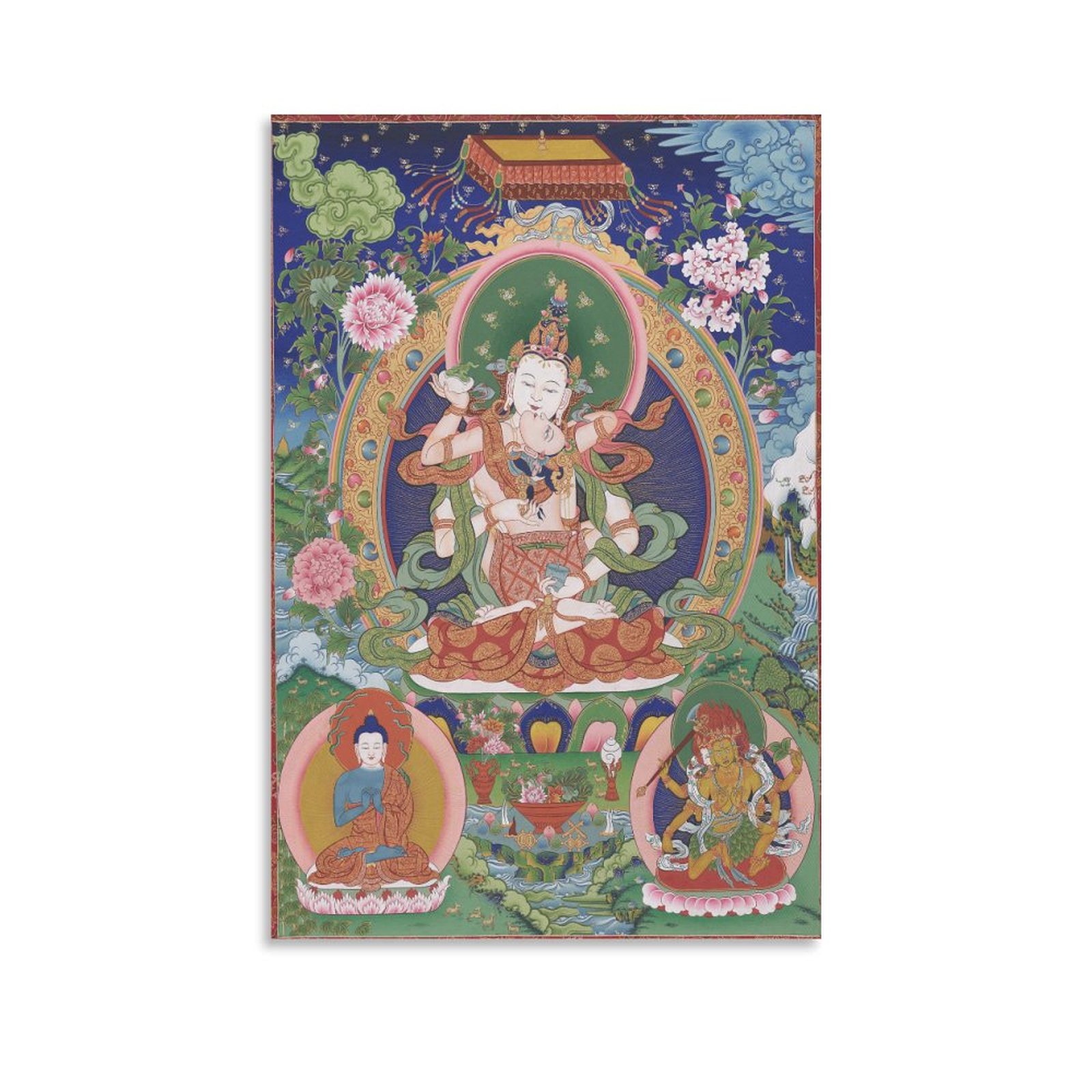 Mother Goddess Green Tara Tibetan Thangka Posters Print Photo Art ...