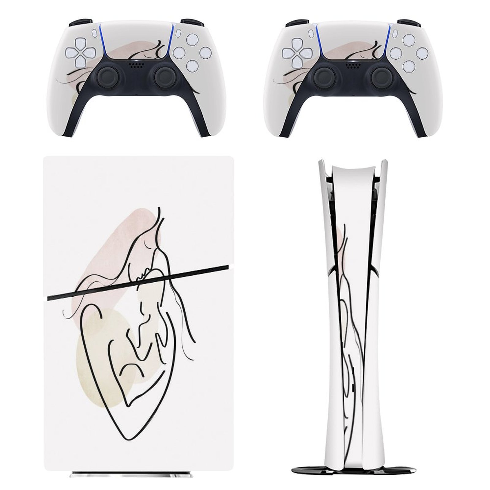 Mother, Hug, Baby, Stick Figure PS5/PS5 Slim Digital Disc Skin Sticker ...