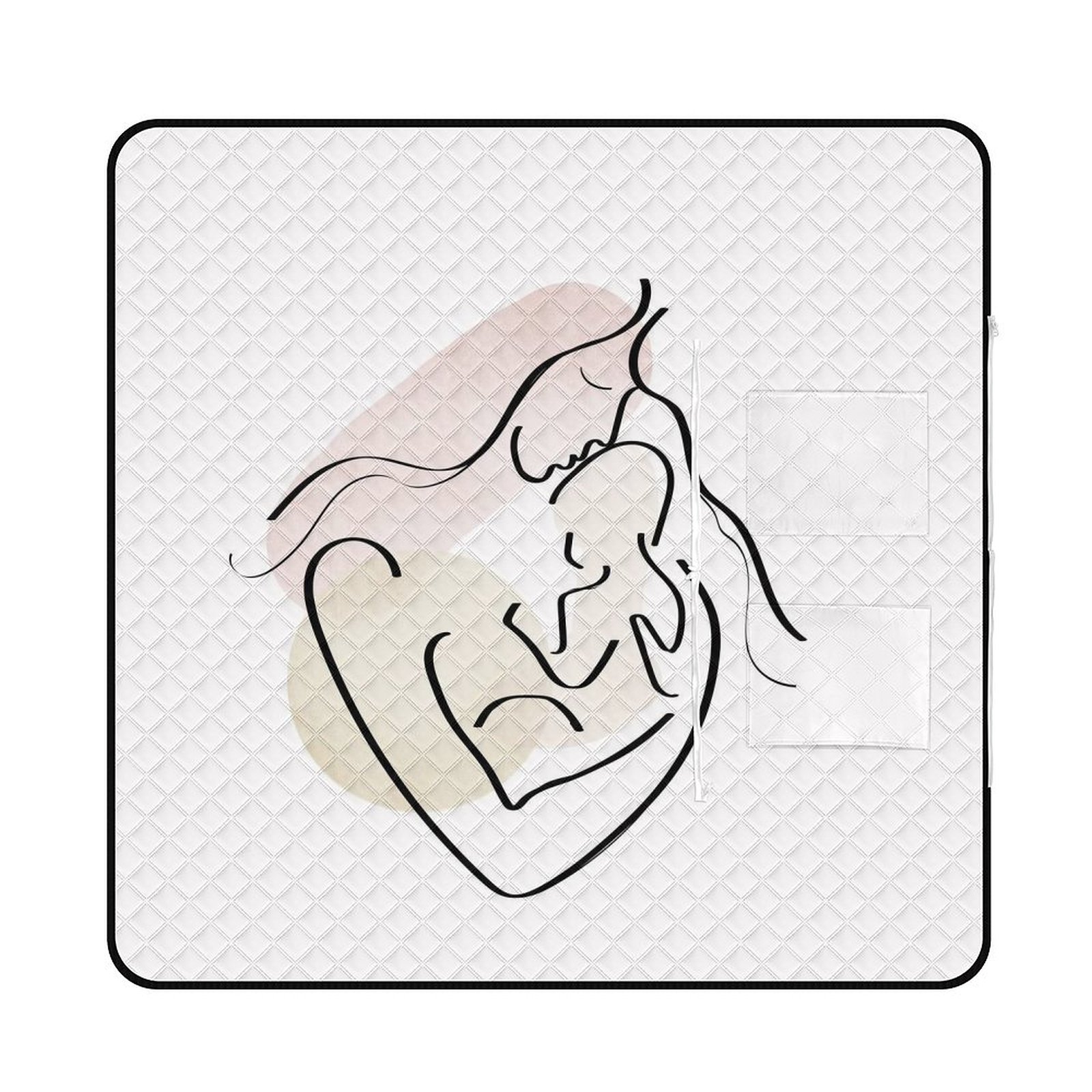 Mother, Hug, Baby, Stick Figure Waterproof Beach Mat Folding Mattress ...