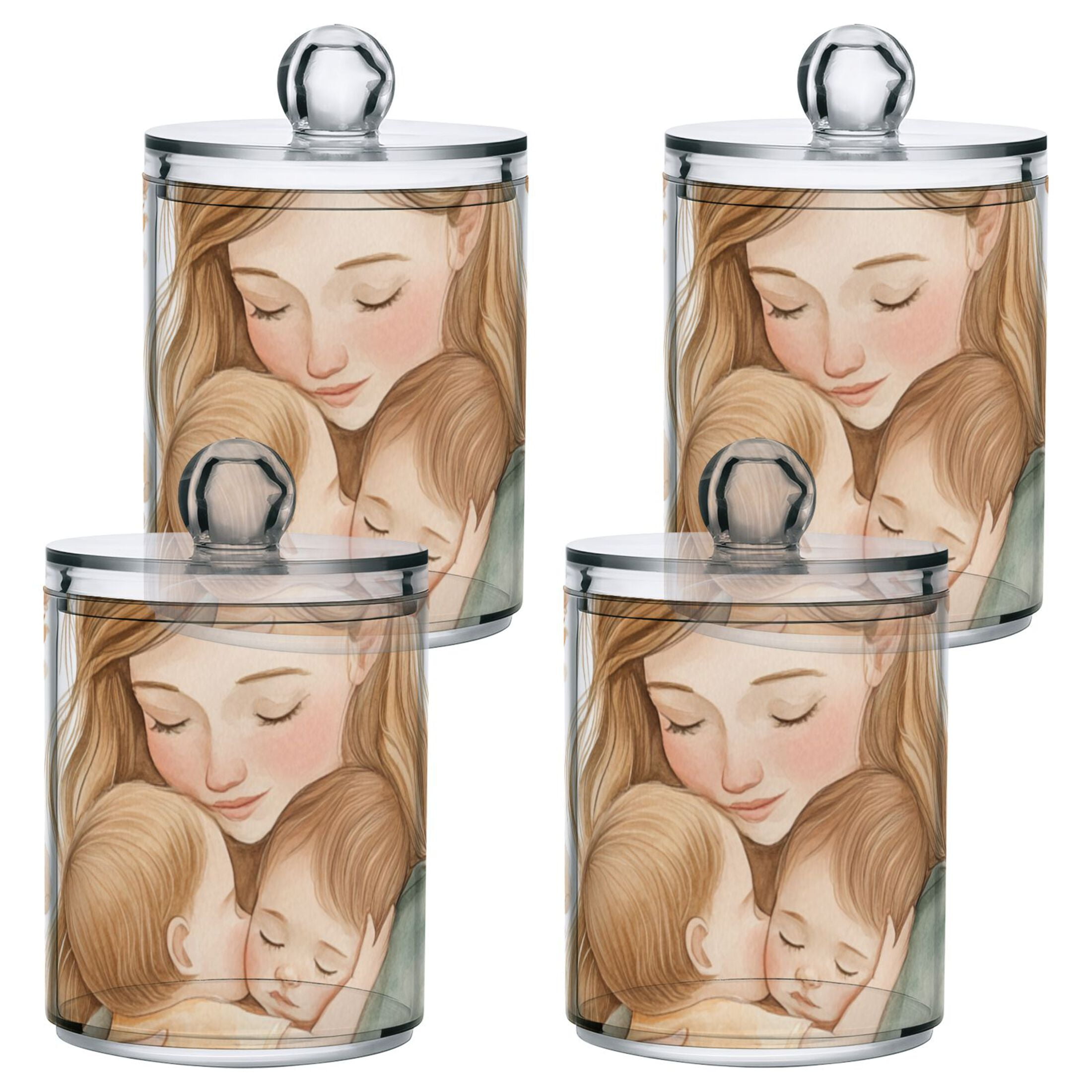 Mother Hug Children Flowers Mothers Day Translucent Plastic Cans ...
