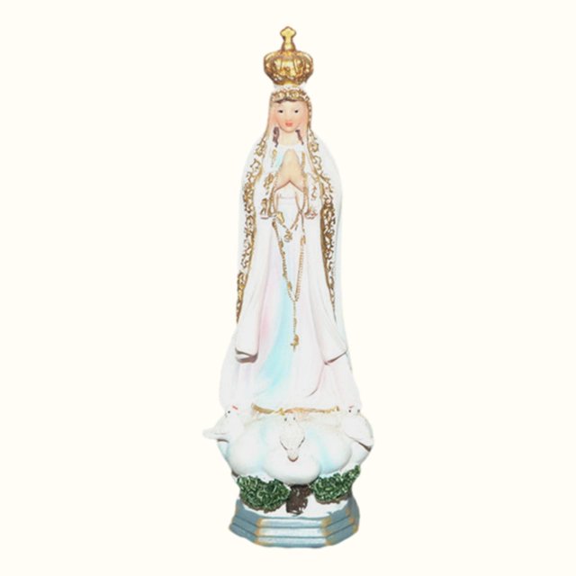 Mother Mary Figurine, Lady of Fatima Sculpture Statues, Worship Praying ...