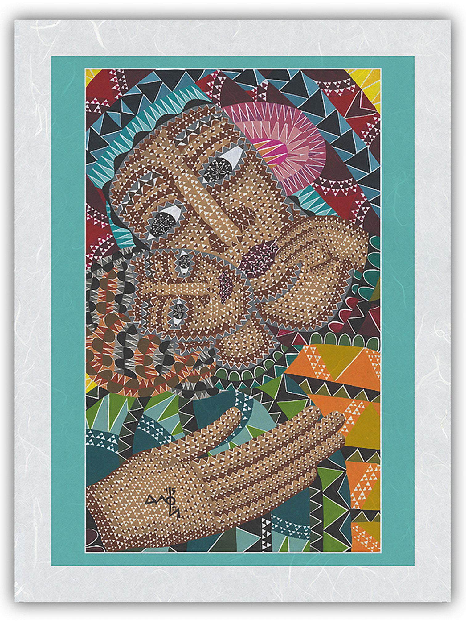 Mother Mary and the Child - Hand Painted Mosaic - Vintage Religious Art ...