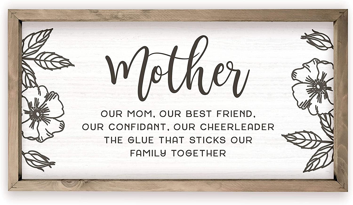 Mother Our Mom Our Best Friend Rustic Framed Wood Farmhouse Wall Sign ...