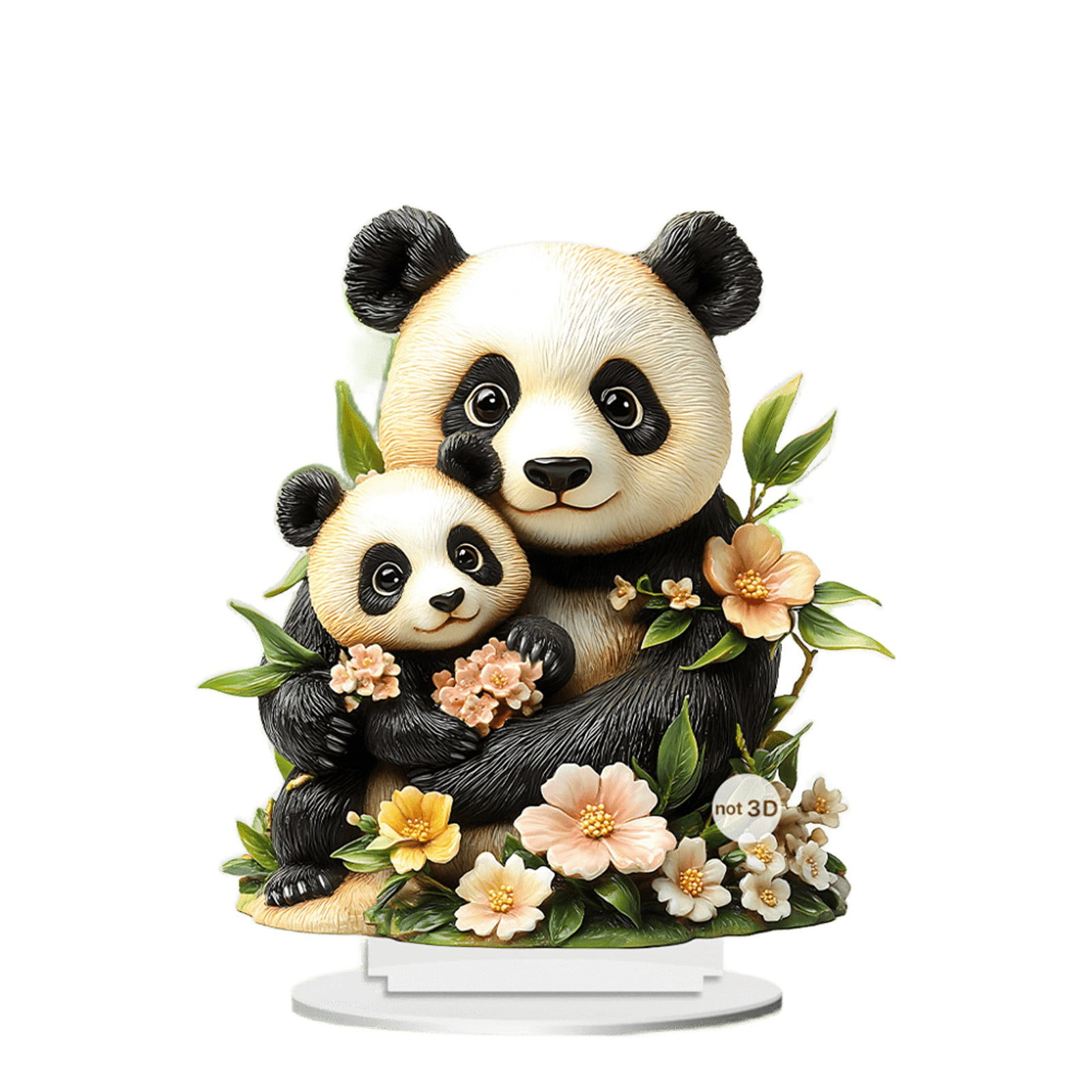 Mother Panda Hugging Cub Mother'S Day Pandas Resin Animal Sculpture ...