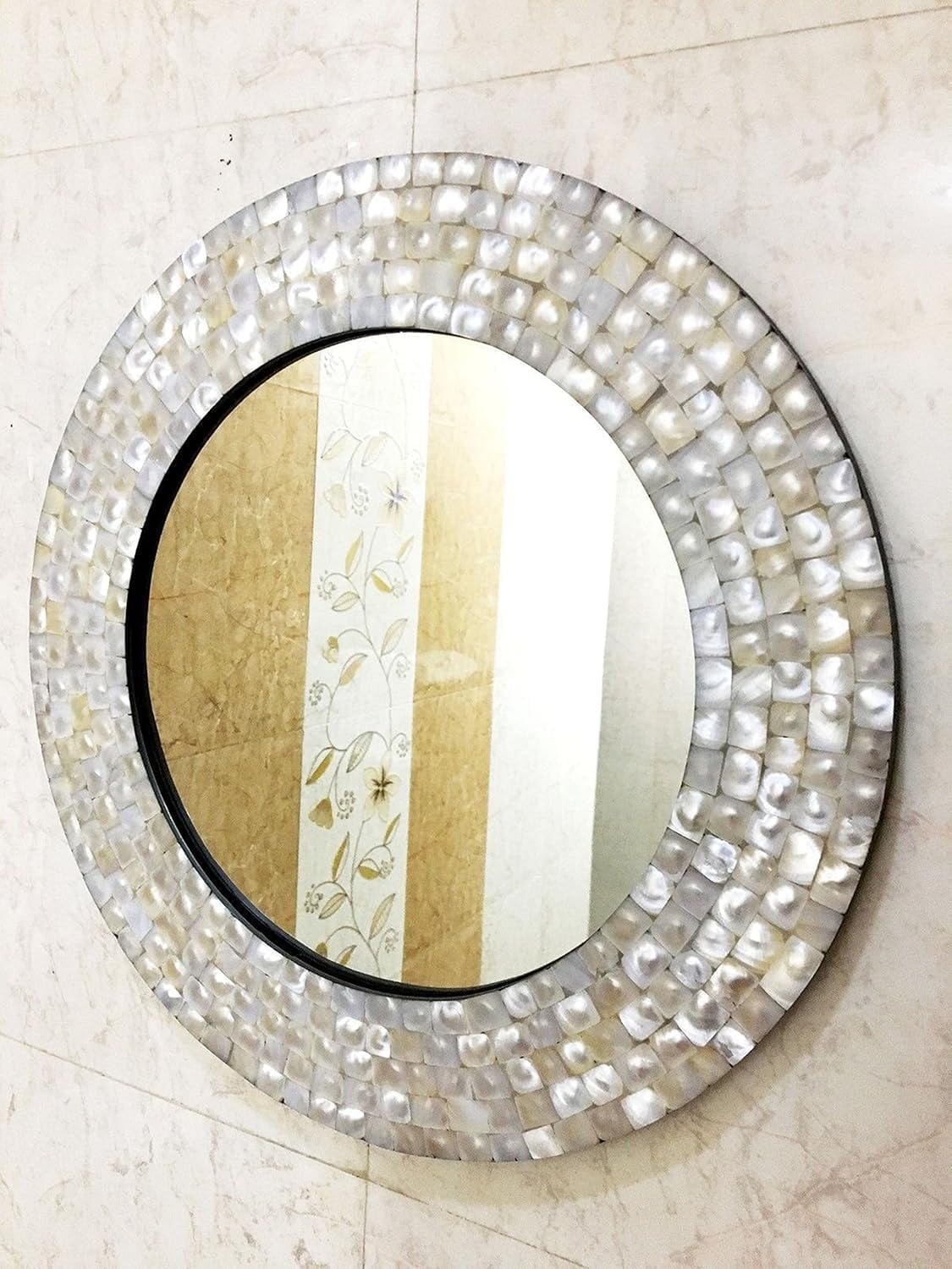 Mother of Pearl Mirrors Shells Design Frame Decorative Mother of Pearl ...