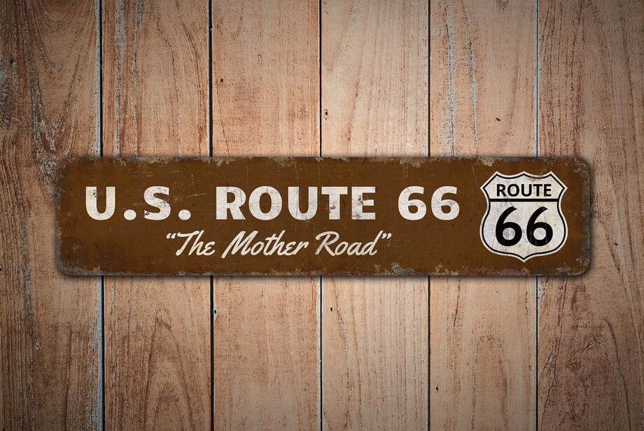 Mother Road Sign Route 66 Sign Mother Road Decor Route 66 Decor Vintage ...