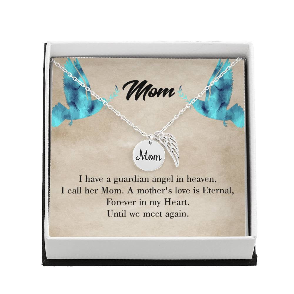 Mother'S Love Is Eternal Mom Remembrance Necklace Angel Wing Charm ...
