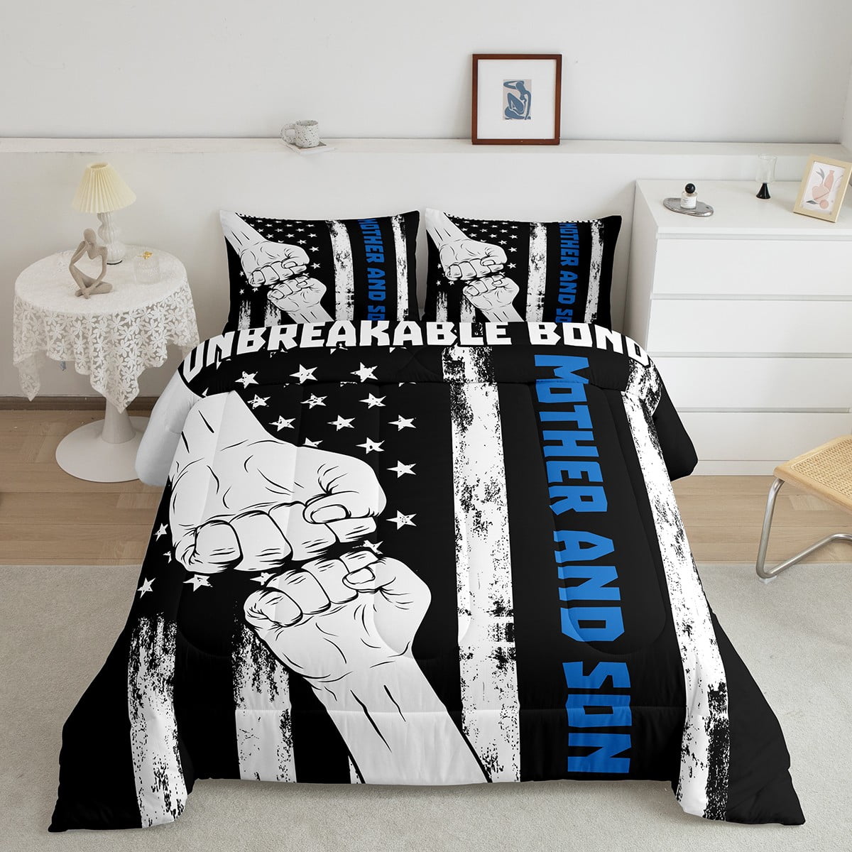 Mother and Son Comforter Set Son Gifts From Mom American Flag Twin ...