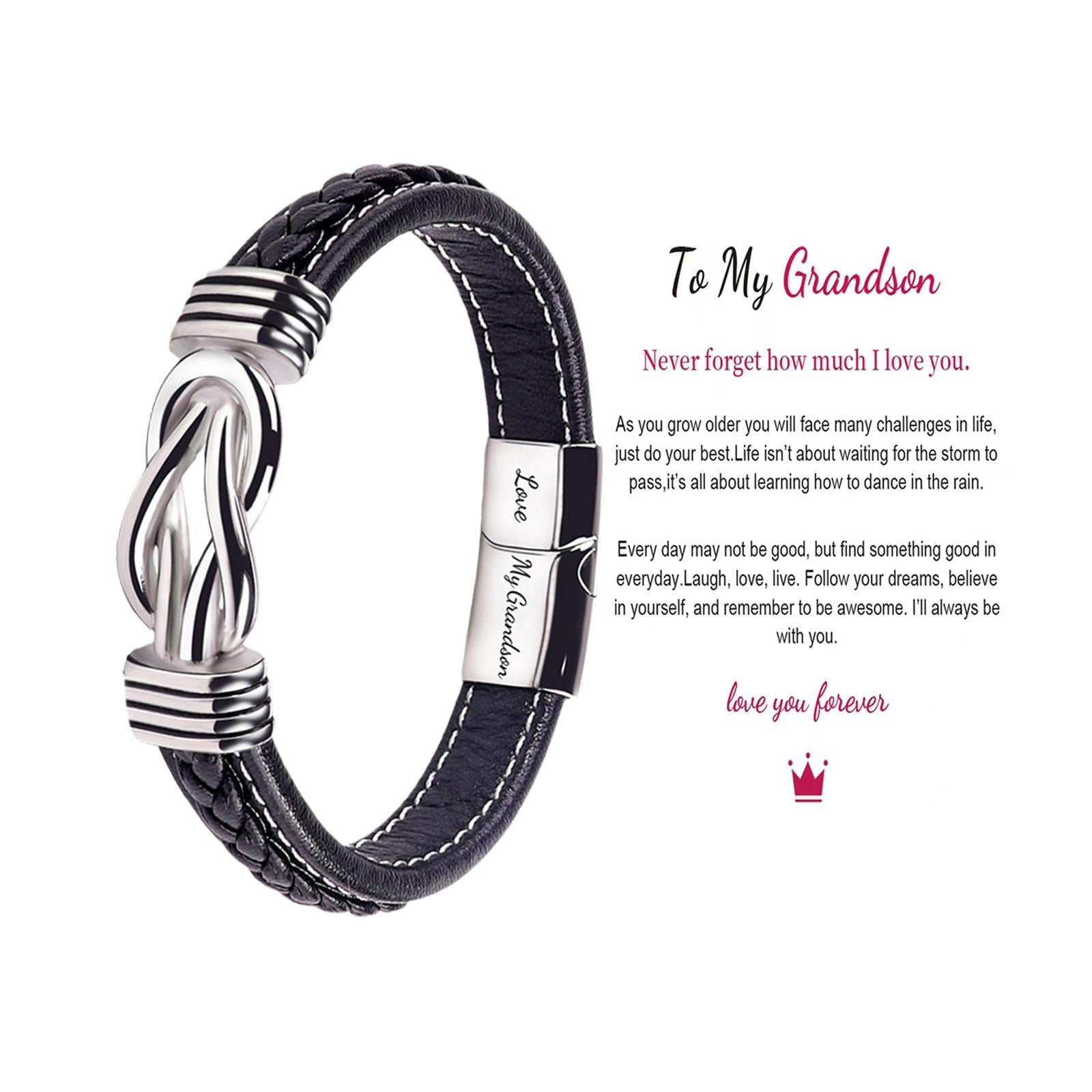 Mother and Son Forever Linked Together Braided Leather Bracelet, Men ...