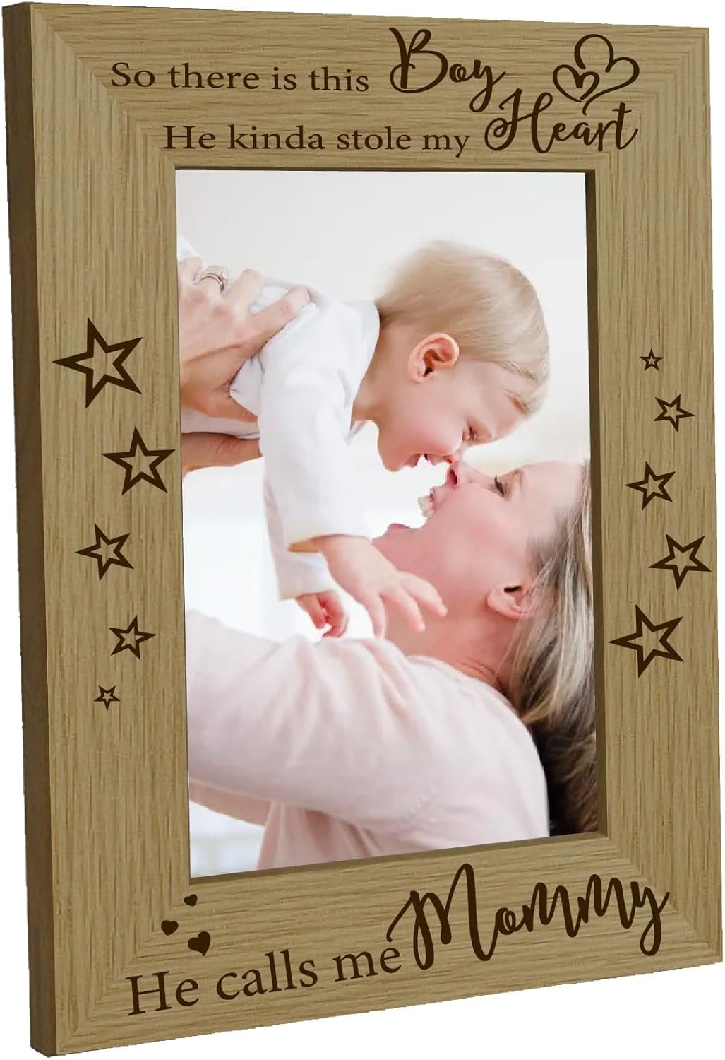 Mother and Son Picture Frame Wood Photo Frames 4x6 Engraved Display ...
