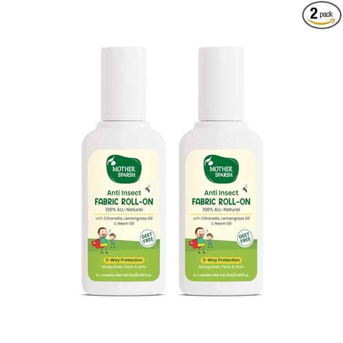 Mother Sparsh Natural Mosquito Repellent Fabric Roll-on for Babies, 3 ...