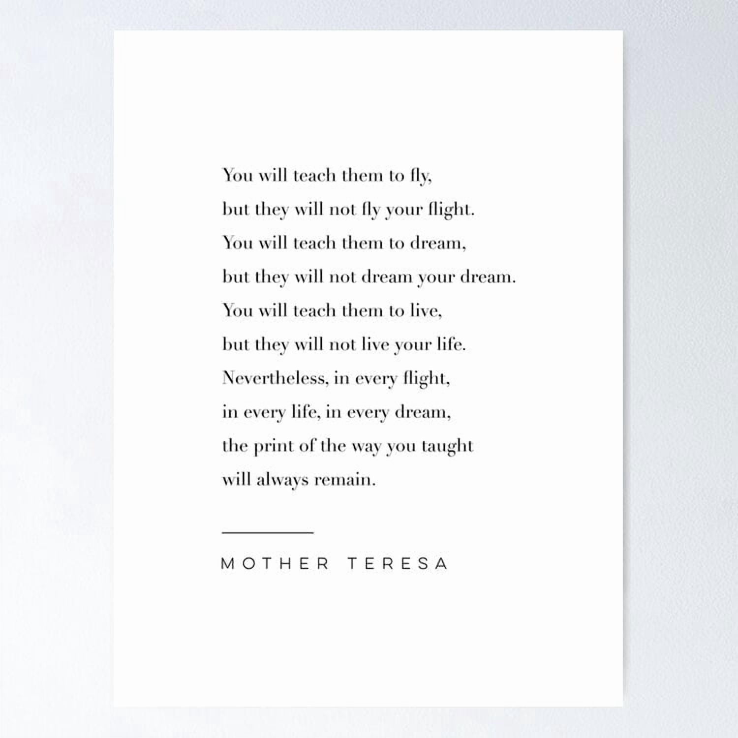 Mother Teresa Quote Inspirational Poster, Poster Home Decor, Poster ...