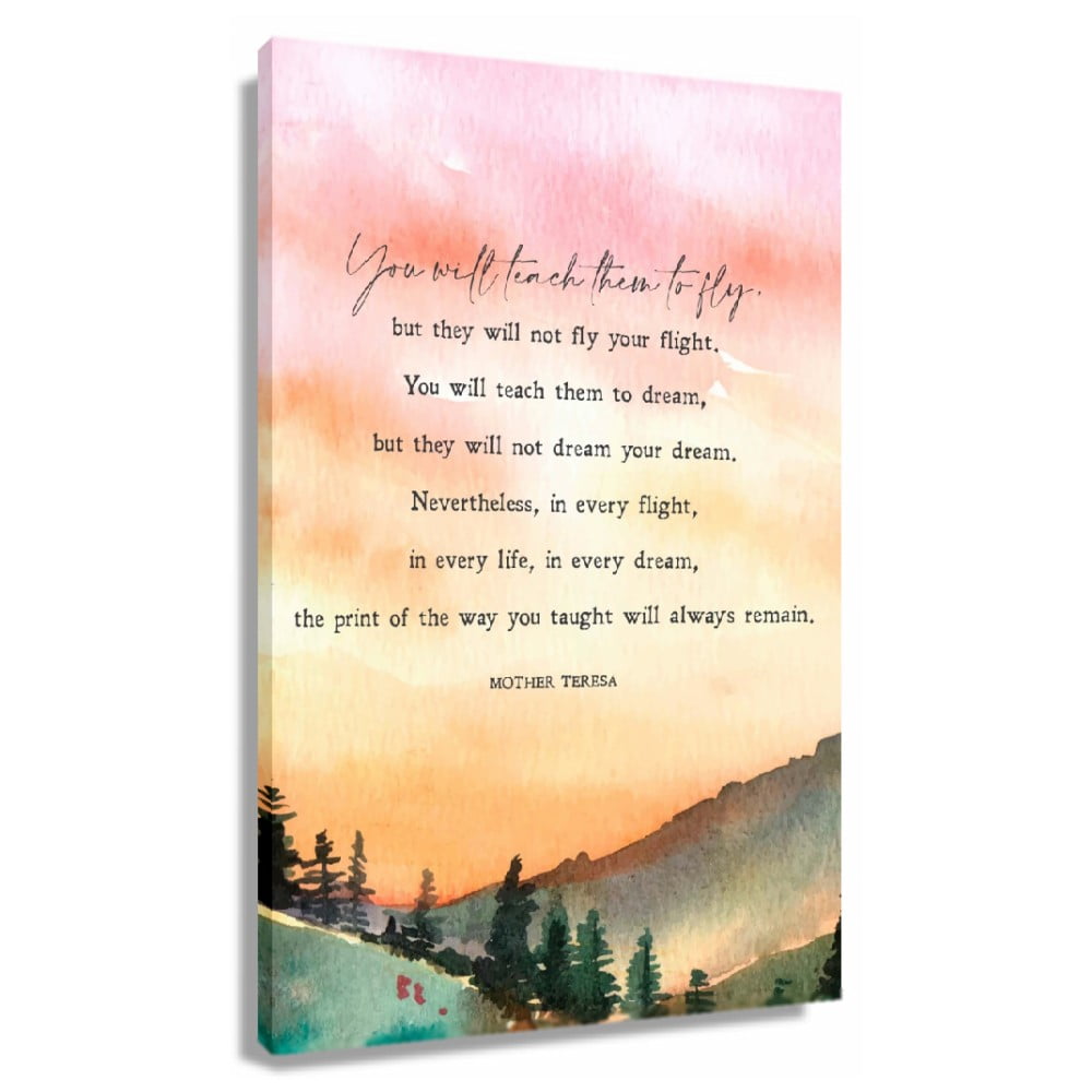 Mother Teresa Teach Them to Fly Wall Art, Canvas Painting for Classroom ...